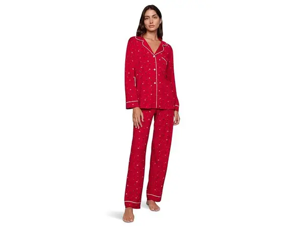 Eberjey Gisele Printed Tencela C/ Modal Long Pj Set Pajama Sets Geo-sphere Dawn - Red