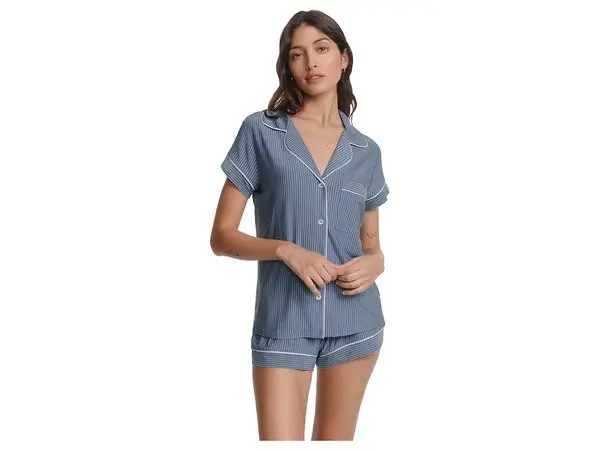Eberjey Gisele Printed Shorties Pj Set Pajama Sets - Blue