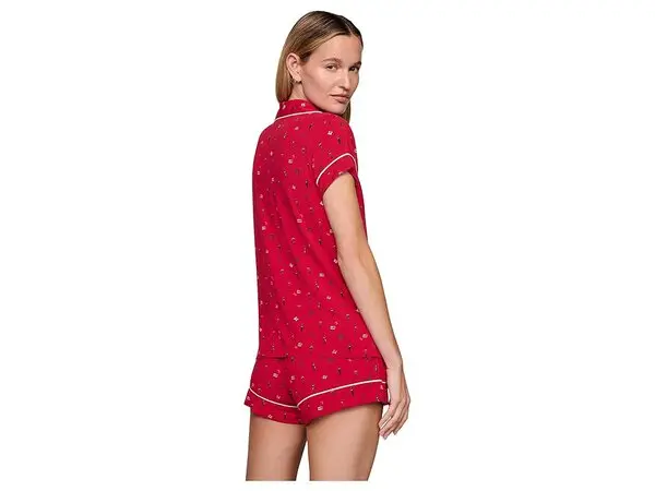 Eberjey Gisele Printed Tenceltm Modal Shorties Pj Set Pajama Sets Nutcracker Holly /ivory - Red