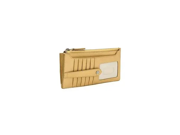THE FRYE COMPANY Melissa Snap Card Wallet Coin Purse Light Sky - Yellow