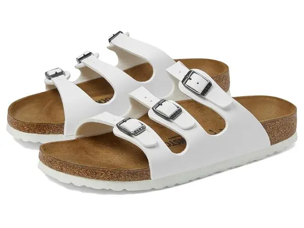 BIRKENSTOCK Florida Birko-flor Sandals With Adjustable Buckles - White