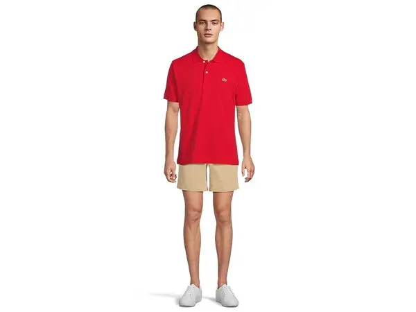 Lacoste Classic Pique Polo Shirt Short Sleeve Knit Miami - Red