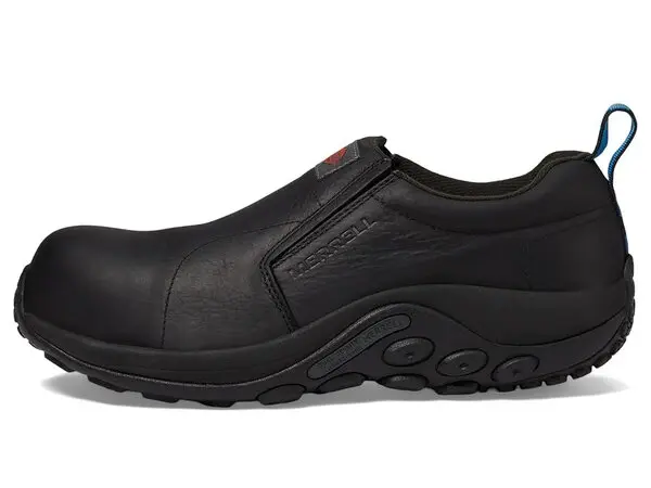 Merrell Jungle Moc Leather Composite Toe Slip-on Shoes - Black