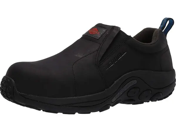 Merrell Jungle Moc Leather Composite Toe Slip-on Shoes - Black