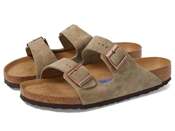 BIRKENSTOCK Arizona Soft Footbed Suede Sandals - Taupe