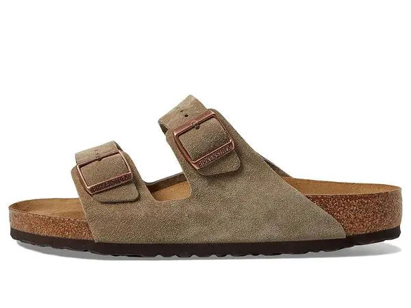 BIRKENSTOCK Arizona Soft Footbed Suede Sandals - Taupe
