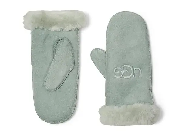 UGG Embroidered Sheepskin Mittens With Tech Palm - Pink