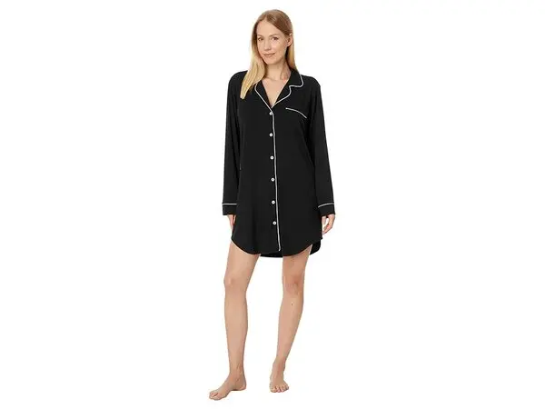 Eberjey Gisele Tenceltm Modal Sleepshirt Pajama Heather Grey/sorbet - Black