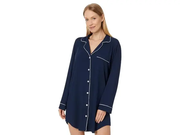 Eberjey Gisele Tenceltm Modal Sleepshirt Pajama Pure Ivory - Blue