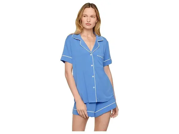 Eberjey Gisele Relaxed Short Pj Set Pajama Sets Seafoam - Blue