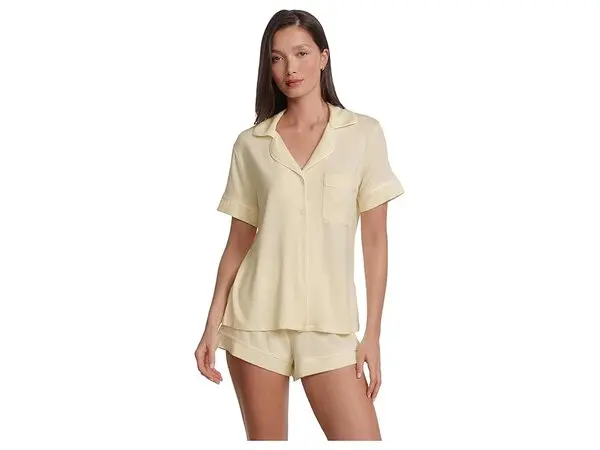 Eberjey Gisele Relaxed Short Pj Set Pajama Sets Pure Ivory - White