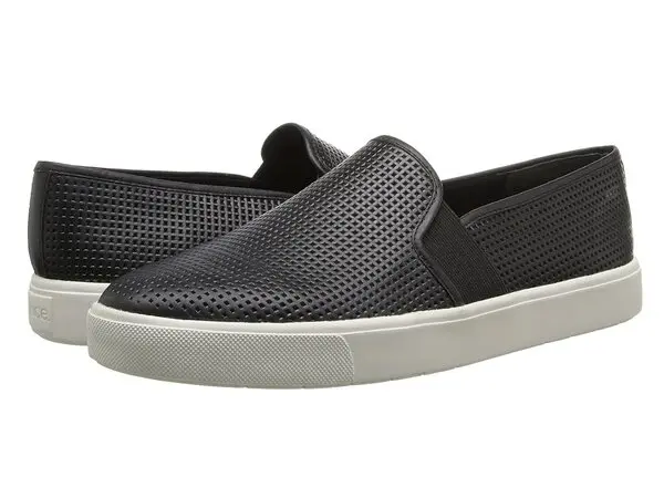 Vince Blair 5 Leather Perforated Slip-on Sneakers - Black