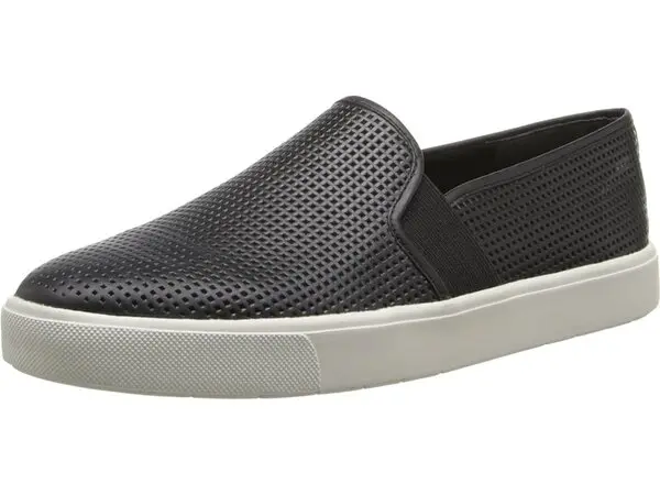 Vince Blair 5 Leather Perforated Slip-on Sneakers - Black