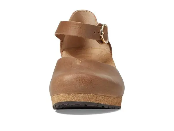 BIRKENSTOCK Mary Wedge Sandal Leather Wedge Shoes - Tan