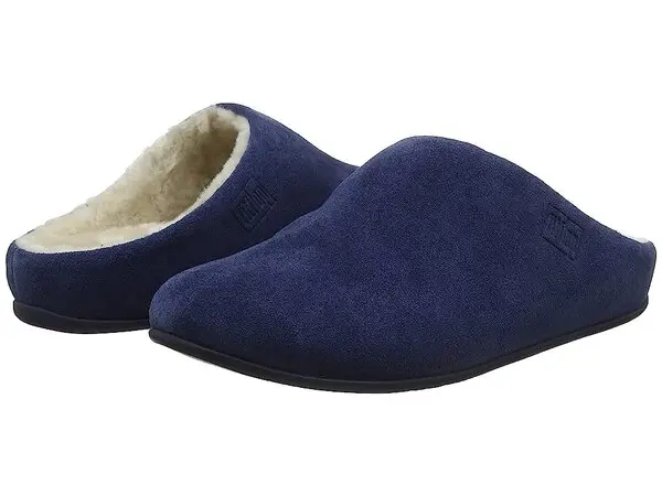Fitflop Chrissie Suede Shearling Lined Mule Slipper - Blue