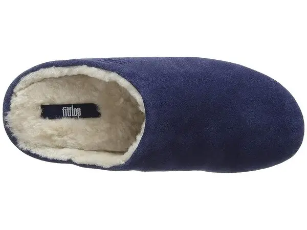 Fitflop Chrissie Suede Shearling Lined Mule Slipper - Blue