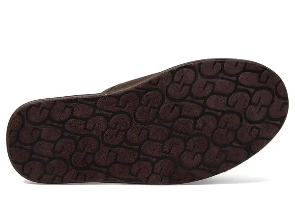 UGG Scuff Leather Slippers With Sheepskin Lining - Tan