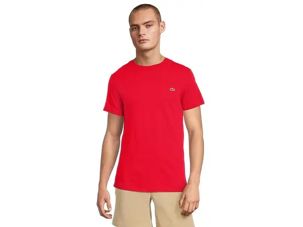 Lacoste Short-sleeve Pima Jersey Crewneck T-shirt T Shirt - Red