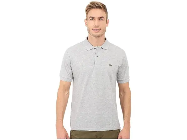 Lacoste Classic Chine Pique Polo Shirt Clothing Silver Grey Chine - Gray