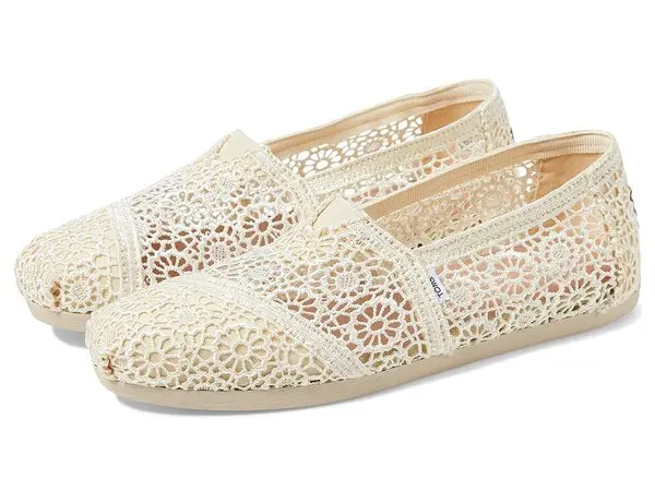 Toms Alpargata Cloudbound Natural Moroccan Crochet Slip-on Shoes - White