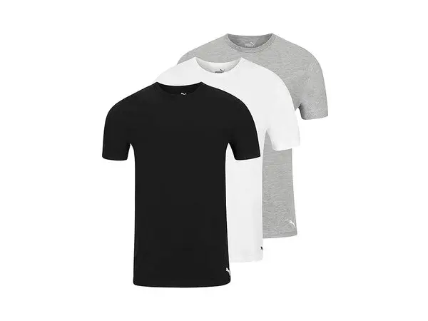 PUMA 3 Pack Crew Neck T-shirts Underwear /gray/black - Multi