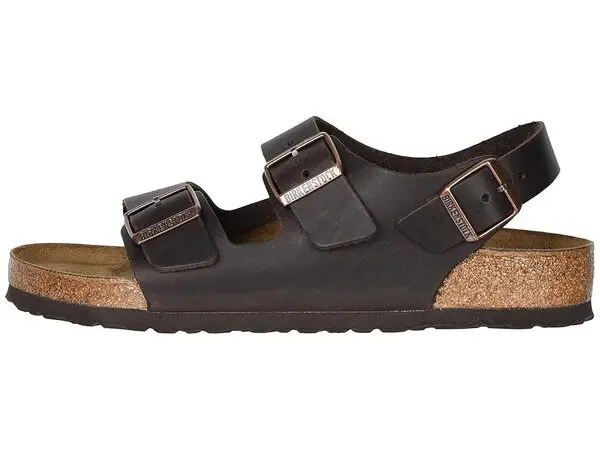 BIRKENSTOCK Milano Oiled Leather Sandal - Brown