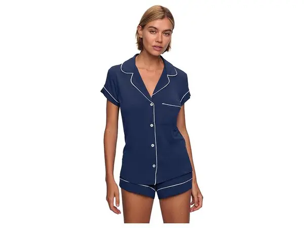 Eberjey Gisele Tencela C/ Modal Shortie Short Pj Set Pajama Sets Summer - Blue