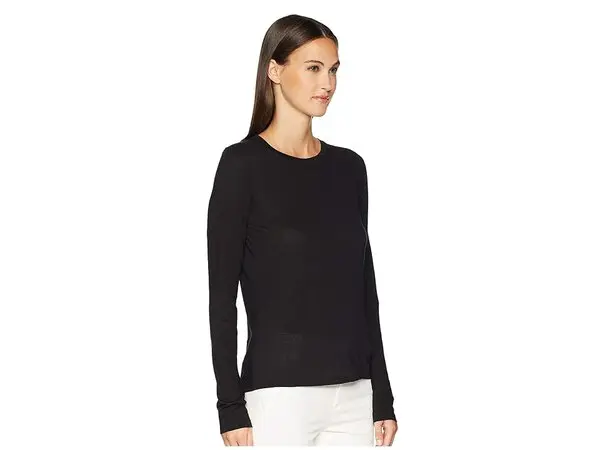 Vince Essential Long Sleeve Jersey Crew - Black