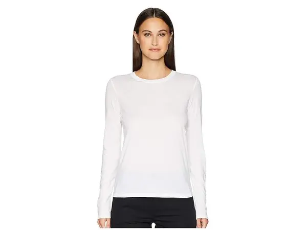 Vince Essential Long Sleeve Jersey Crew - Optic White