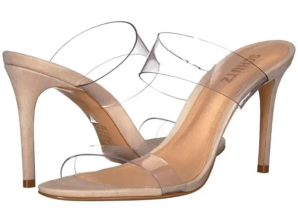 Schutz Ariella Stiletto Sandals With Transparent Straps - Clear