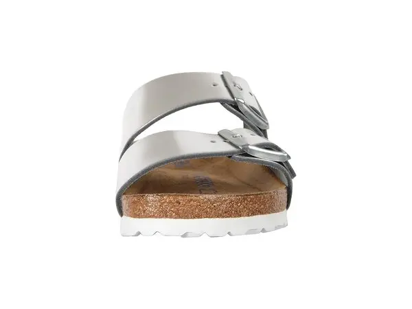 BIRKENSTOCK Arizona Soft Footbed Metallic Leather Dress Sandals - Silver