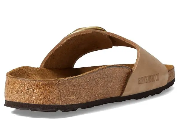 BIRKENSTOCK Madrid Big Buckle Nubuck Leather Sandals - Tan