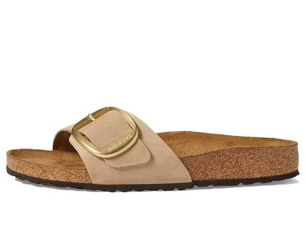 BIRKENSTOCK Madrid Big Buckle Nubuck Leather Sandals - Tan