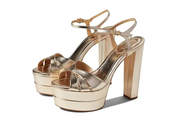 Schutz Keefa High Heel Platform Sandals - Platina
