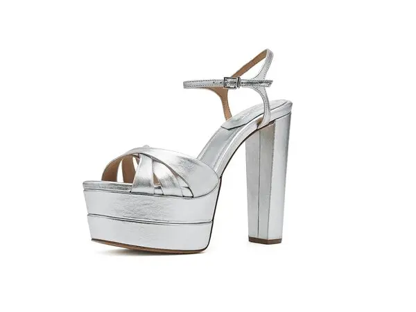 Schutz Keefa High Heel Platform Sandals - Prata