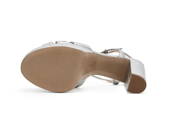 Schutz Keefa High Heel Platform Sandals - Silver