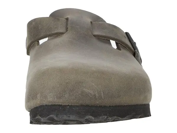 BIRKENSTOCK Boston Soft Footbed Oiled Leather Clogs - Gray