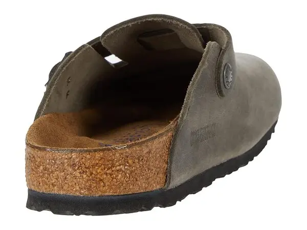 BIRKENSTOCK Boston Soft Footbed Oiled Leather Clogs - Gray