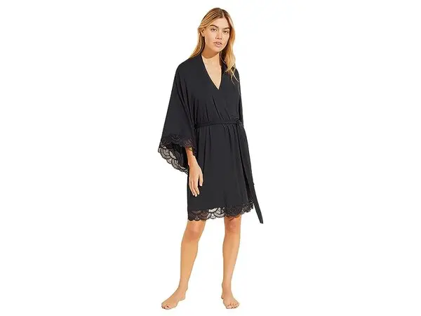 Eberjey Mariana Mademoiselle Kimono Robe Robe - Black