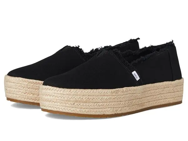 Toms Valencia Espadrille Platform Slip-on - Black