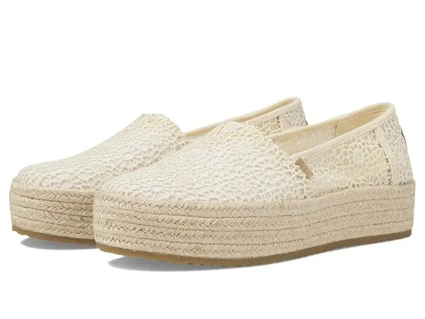 Toms Valencia Espadrille Platform Slip-on Shoes - White