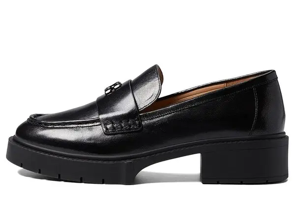 COACH Leah Leather Loafers With Chunky Platform And Block Heel