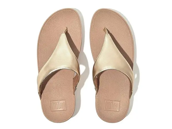 Fitflop Lulu Leather Toepost Sandals - Gold