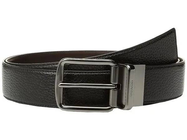 COACH Wide Reversible Leather Belt - Black