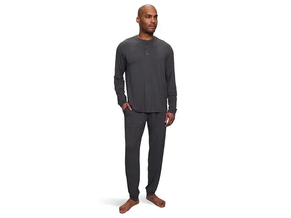 Eberjey Henry The Long Pj Set, Henry The Long Pj Set Pajama Sets Moonstruck - Black