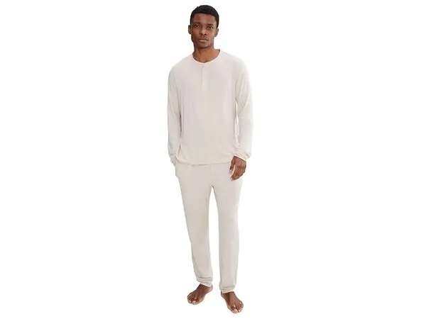 Eberjey Henry The Long Pj Set, Henry The Long Pj Set Pajama Sets Moonstruck - Bone