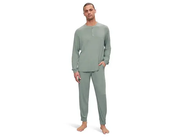 Eberjey Henry The Long Pj Set, Henry The Long Pj Set Pajama Sets Moonstruck - Green