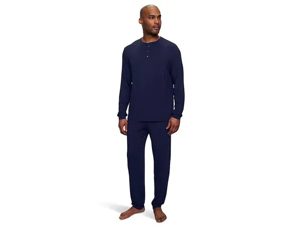 Eberjey Henry The Long Pj Set, Henry The Long Pj Set Pajama Sets Moonstruck - Navy