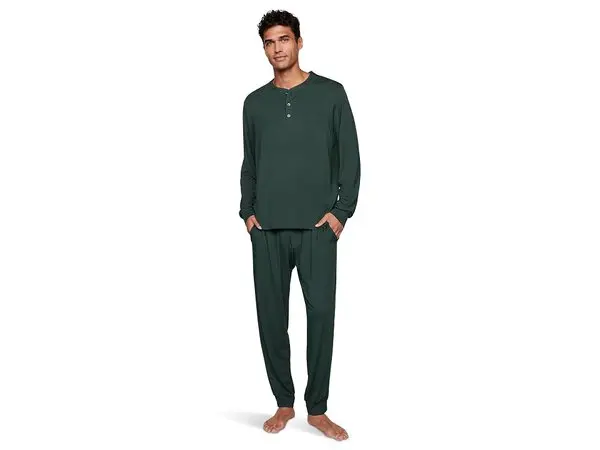 Eberjey Henry The Long Pj Set Pajama Sets - Pine