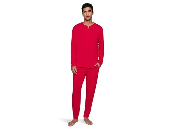 Eberjey Henry The Long Pj Set, Henry The Long Pj Set Pajama Sets Moonstruck - Red